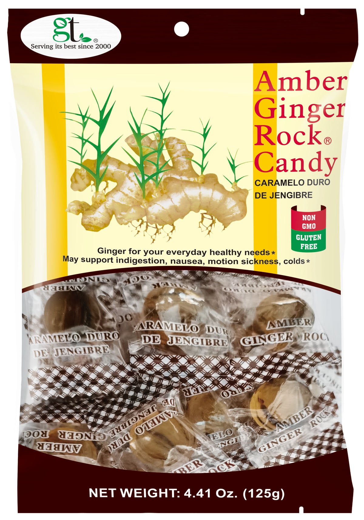 Amber Ginger Rock® Candy - GT - GoTo Tea by New Midori Trading Inc.
