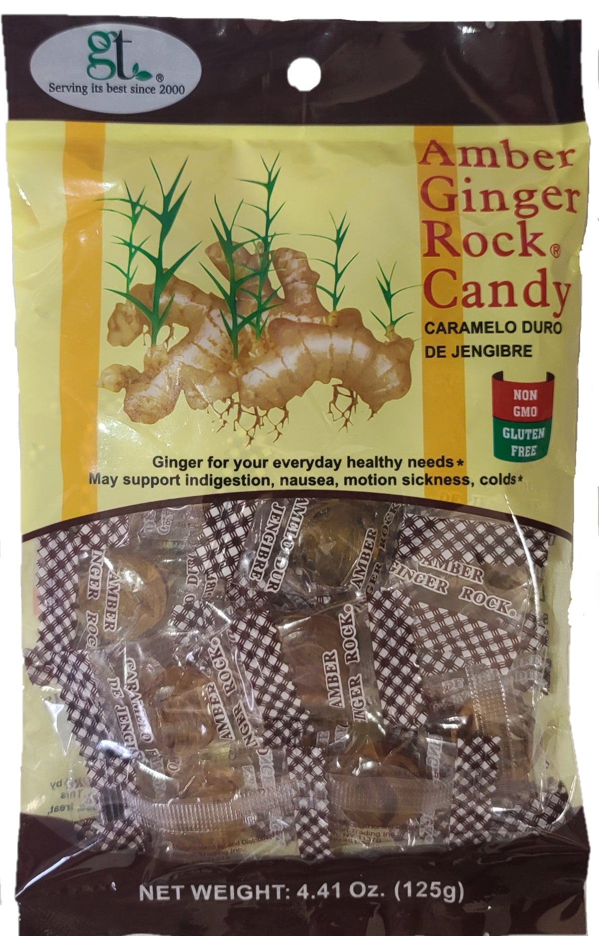 Amber Ginger Rock® Candy - GT - GoTo Tea by New Midori Trading Inc.